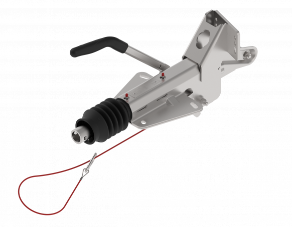 Overrun hitch KF20-A with support wheel bracket, support wheel bracket ...