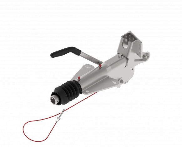 Overrun hitch KF27-B with support wheel bracket, support wheel bracket ...