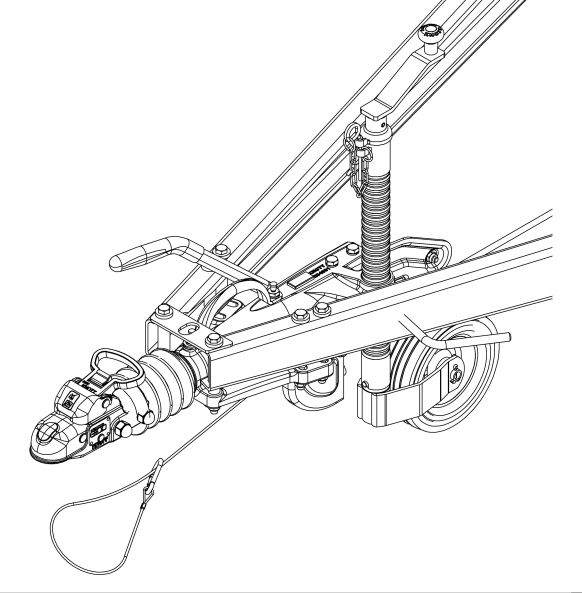 Overrun device KFG up to 3500kg incl. support wheel - Knott GmbH