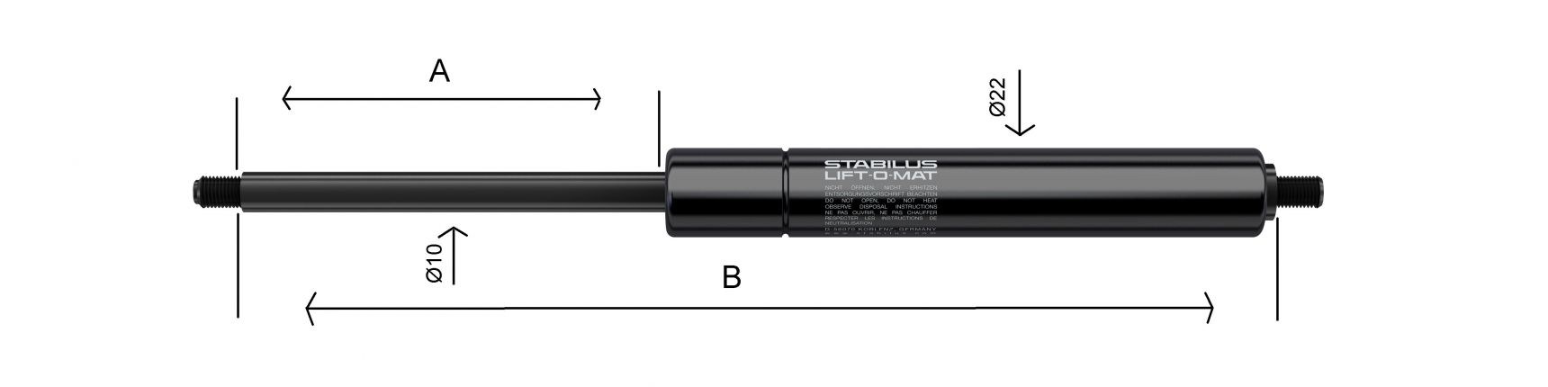 Gas springs, gas strut, pneumatic springs, tailgate damper, bonnet ...