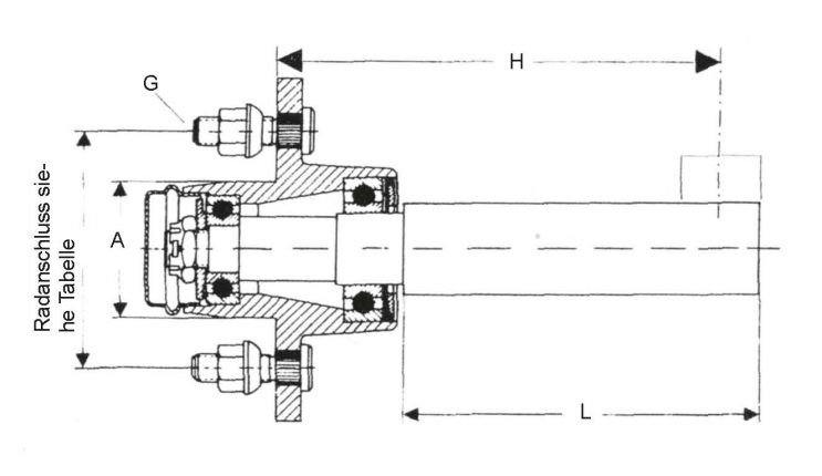 Stub shaft up to 25km/h / up to 40km/h- 100x4 mm / 56 mm - Knott GmbH