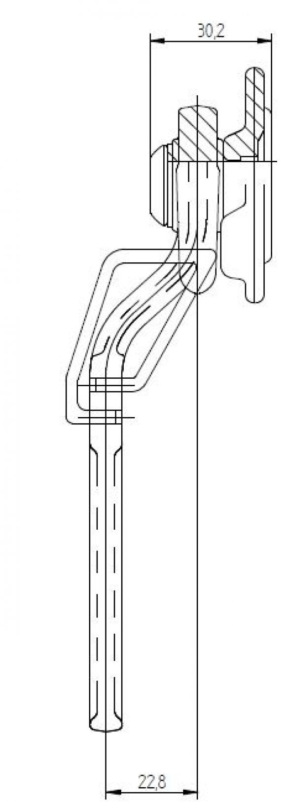 Angle lever lock left size 0 - Knott GmbH