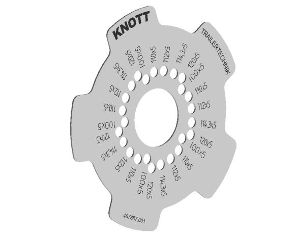 Bolt circle template for bolt circles - Knott GmbH