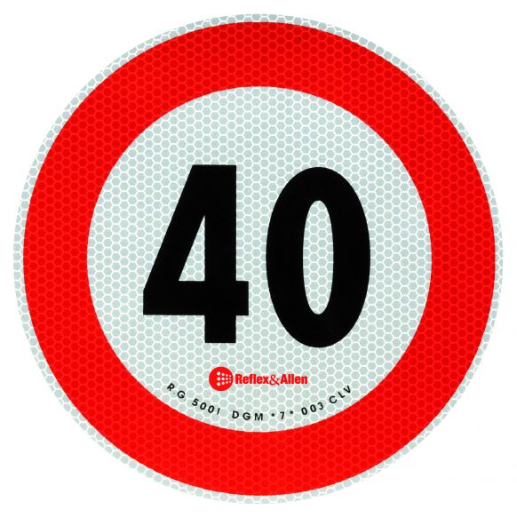 Speed sign 40 km/h, speed sign, sign, type sign, drawbar load sign ...