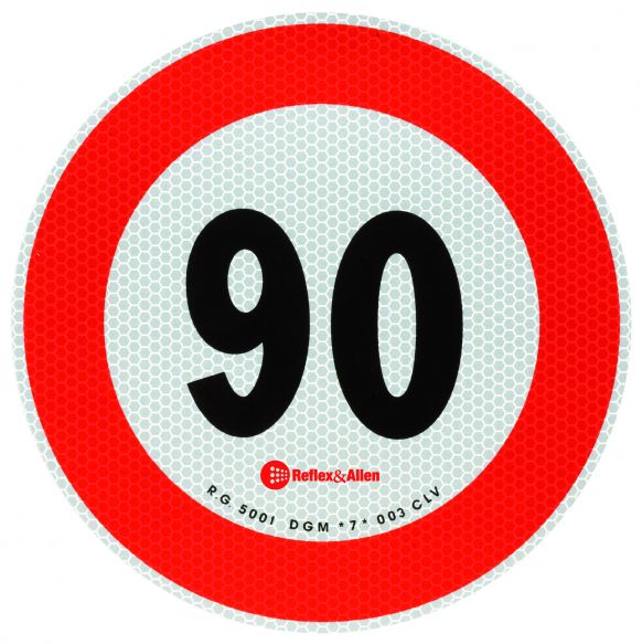 Speed sign 90 km/h, speed sign, sign, type plate, support load sign ...