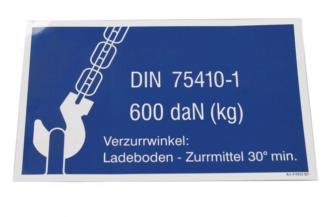 Lashing point sign, information sign, sign, trailer attachment parts ...