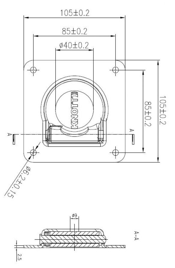 Lashing ring with spring - Knott GmbH