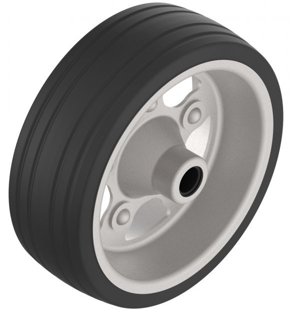 Solid rubber wheel low profile with sheet metal rim - Knott GmbH