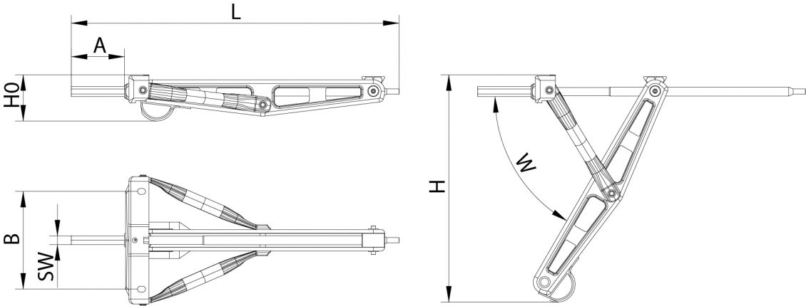 Turn-out supports, support, support leg, drop support - Knott GmbH